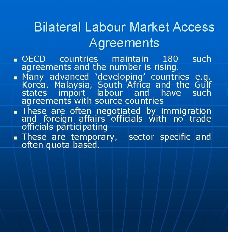 Labour Movement and International Trade WTO FTAs and