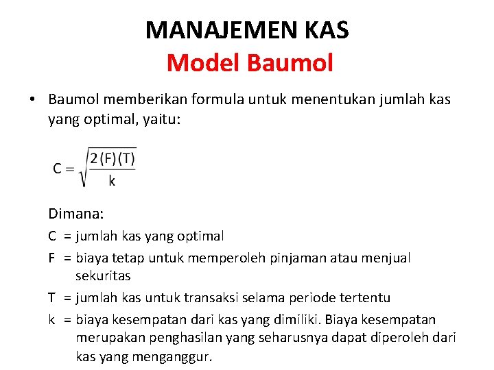 MANAJEMEN KAS DAN SEKURITAS ARI DARMAWAN DR S