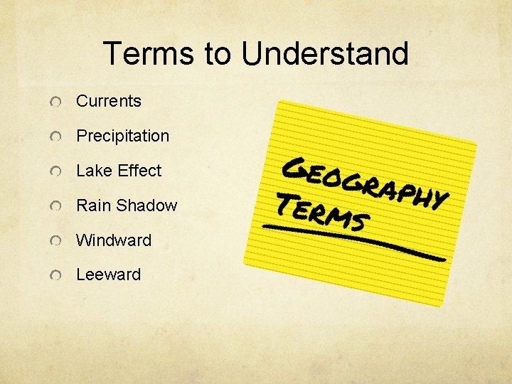 Physical Earth Ocean Currents and Landforms Mr Bergum