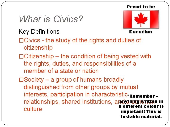 Welcome to Civics What is Civics 2 How
