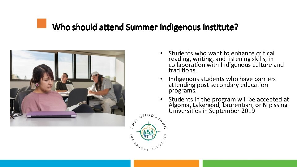 Summer Indigenous Institute www nipissingu ca Summer Indigenous