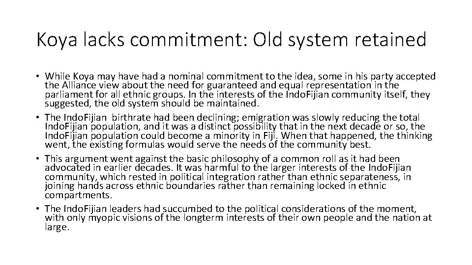 Early relations Ratu Mara and S M Koya