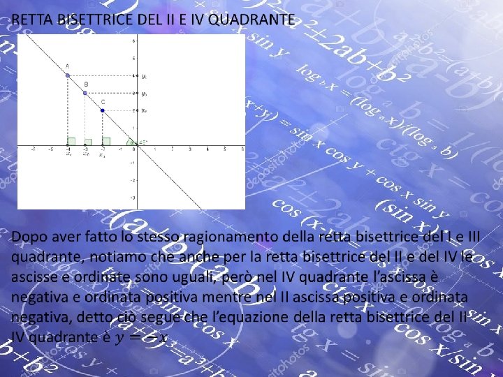 La Geometria Analitica La retta LEZIONE DI MATEMATICA