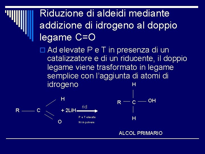 Aldeidi e Chetoni o Contengono il gruppo carbonilico