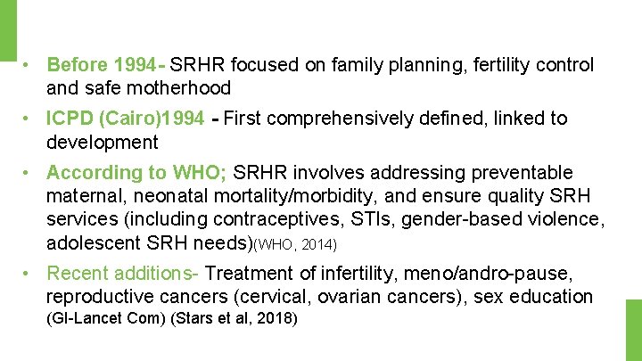 Overview of SRHR Situation in East Africa Presented