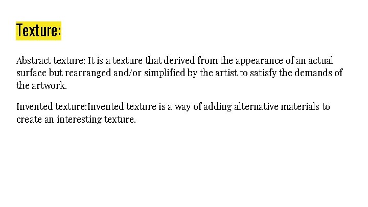 COMPOSITION Pictures Texture What are the types of