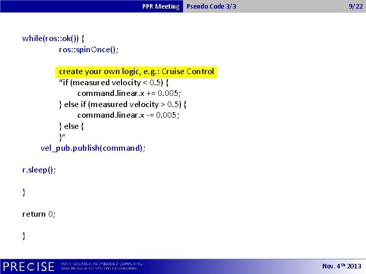 PPR Meeting 122 ROSLab a High Level Programming