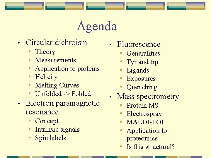 Spectroscopies for Structure Andy Howard Biology 555 Created