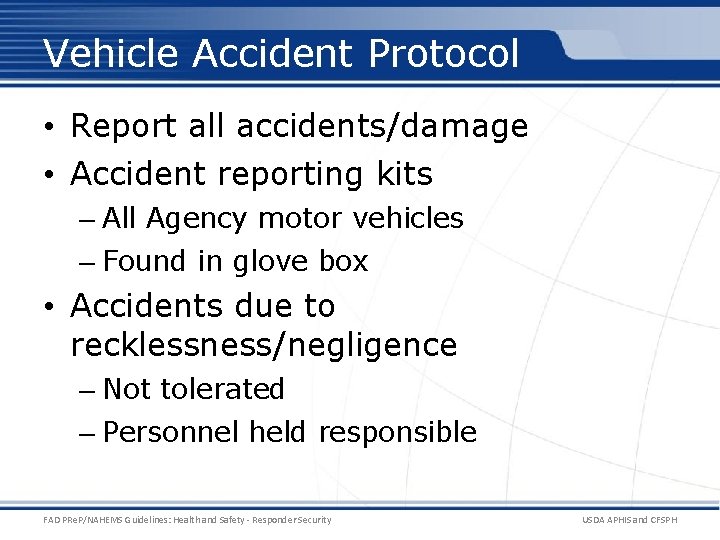 Health and Safety Responder Security and Safety Adapted