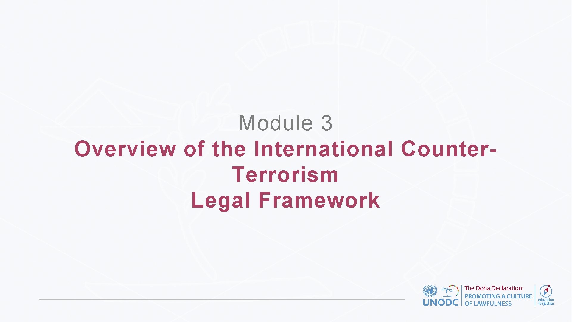 Module 3 Overview of the International Counter Terrorism