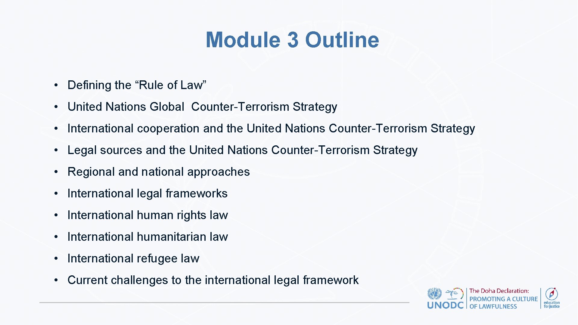 Module 3 Overview of the International Counter Terrorism