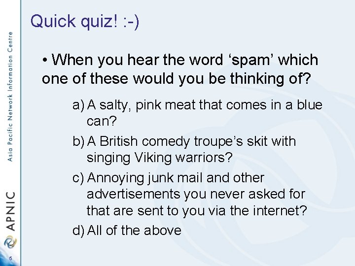 Welcome Best Current Practices on spam prevention 5