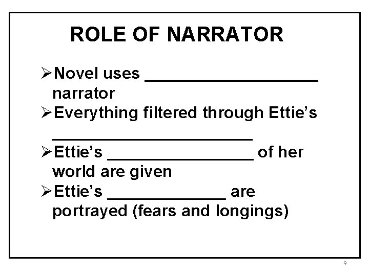 THE MARK BY EDITH BULBRING MAIN CHARACTERS CHARACTERISATION