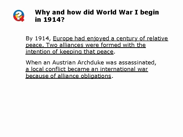 Chapter 14 World War 1 Section 1 The