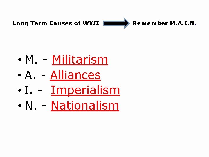 Chapter 14 World War 1 Section 1 The