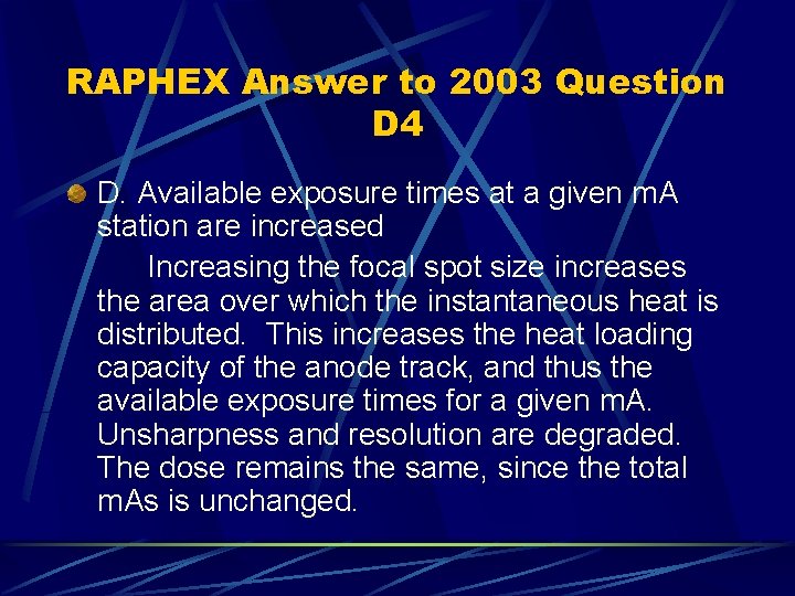 Generation of Xrays QA Robert Metzger Ph D
