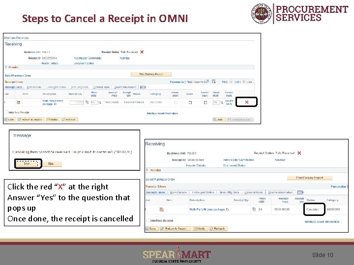 Processing Receipts Slide 1 Processing Receipts on Purchase