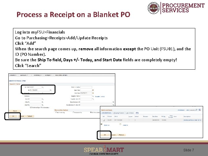 Processing Receipts Slide 1 Processing Receipts on Purchase