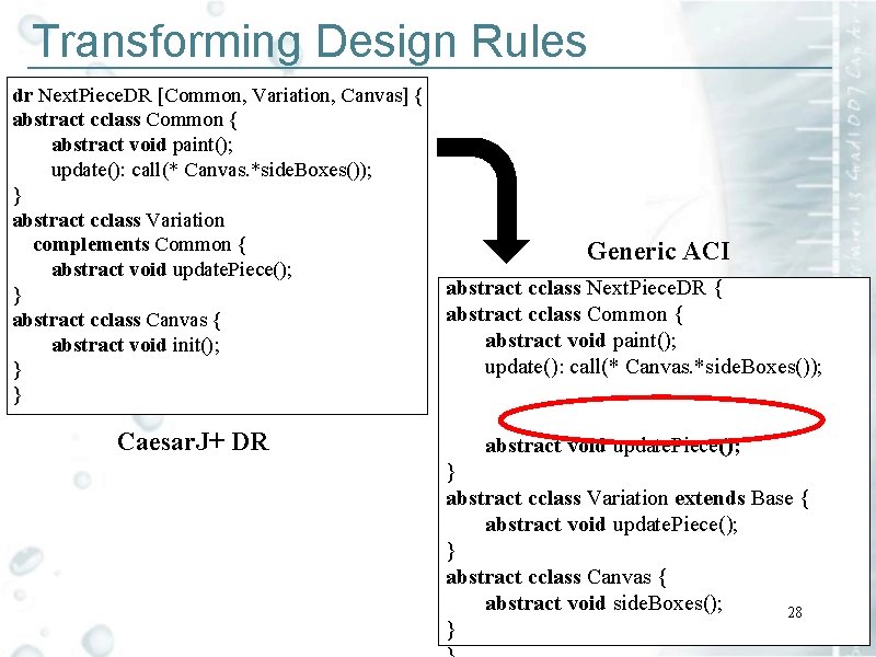 Design Rules for Increasing Modularity with Caesar J