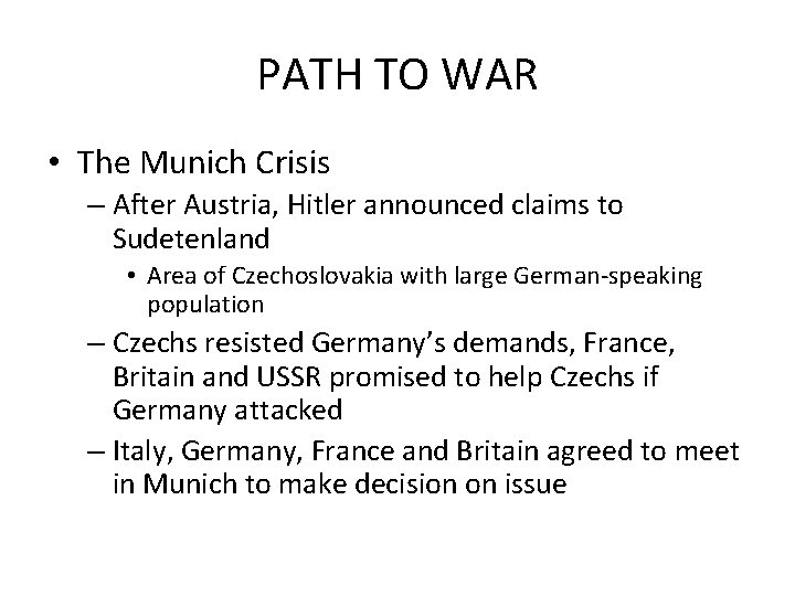 WORLD WAR II BEGINS US History Chapter 13