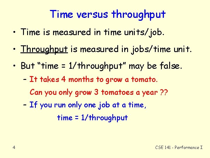 Measuring Performance Part I 11802 CSE 141 Performance