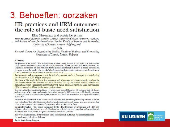 Waarom basisbehoeften belangrijk zijn Motiveren vanuit de Zelf