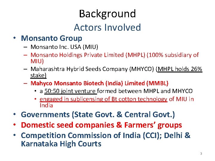 Bt Cotton Seed Patent Competition Price Regulation In