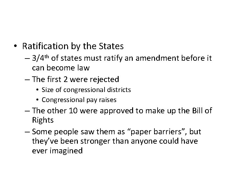 Chapter 10 The Bill of Rights What rights