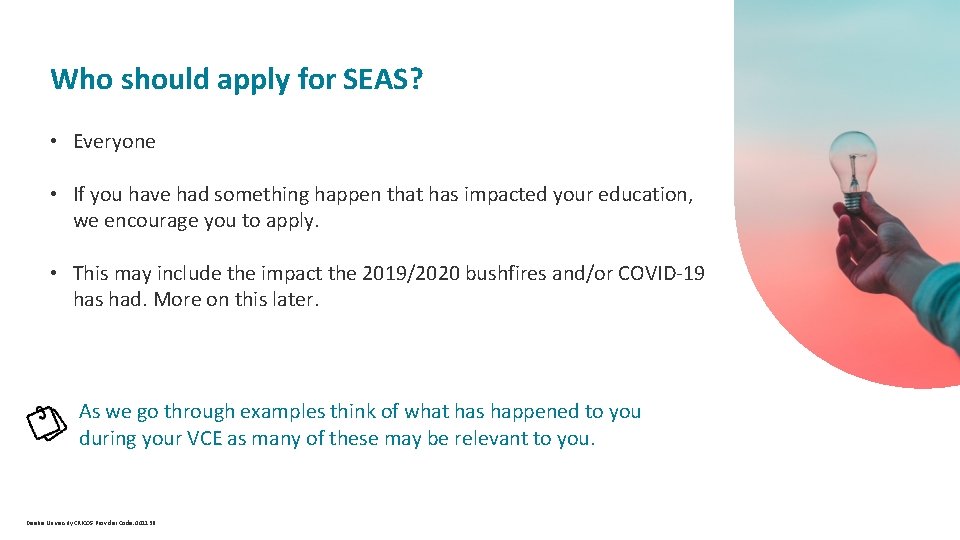 The Deakin Engagement and Access Program presents SEAS