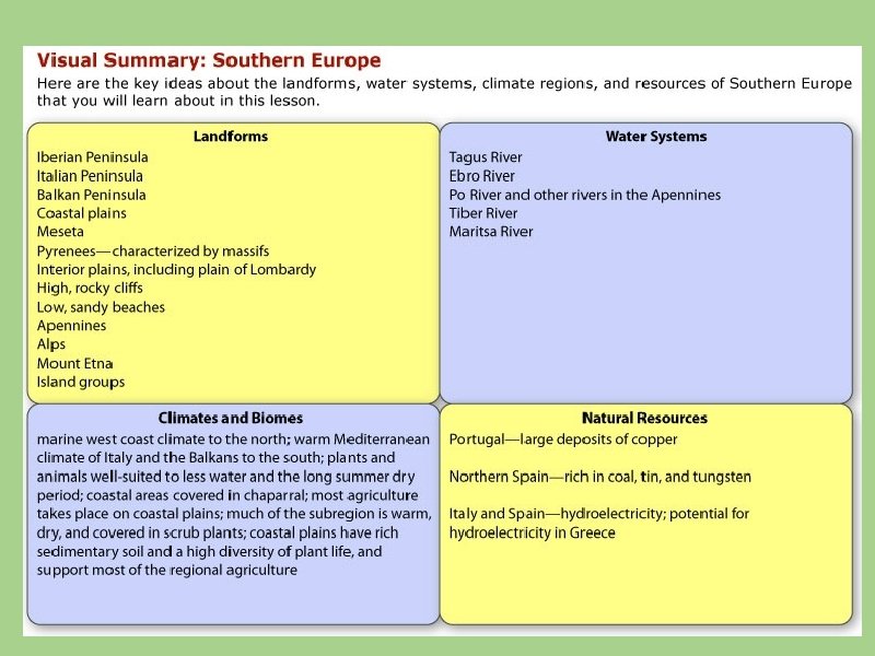 Physical Geography of Southern Europe Ch 12 1