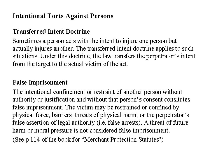 Chapter 5 Torts and Strict Liability Part I