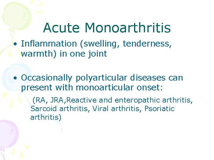 Acute Arthritis Dr Mge Bakgil Kalayc Acute Arthritis