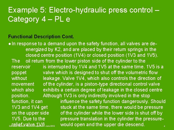 SISTEMA Example Five Example 5 Electrohydraulic press control