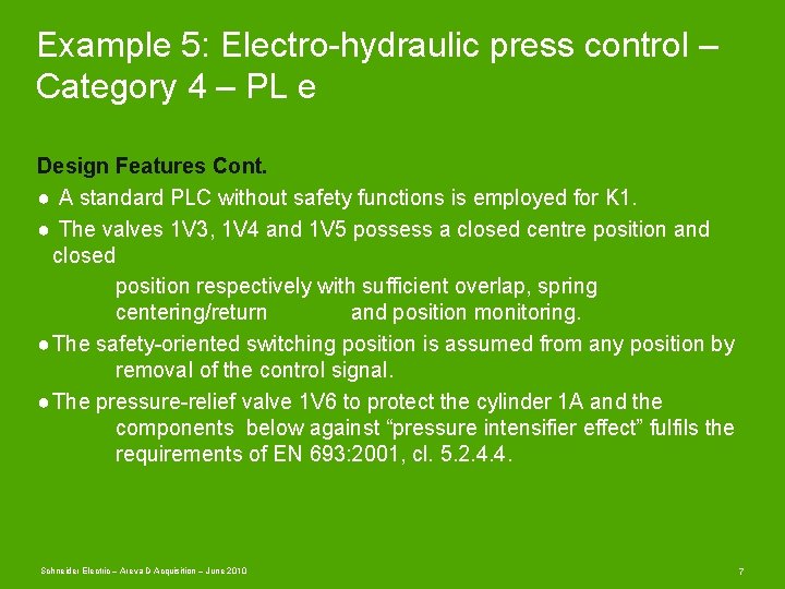 SISTEMA Example Five Example 5 Electrohydraulic press control