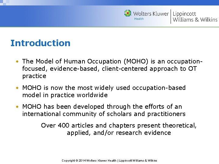 Chapter 39 The Model of Human Occupation Kirsty