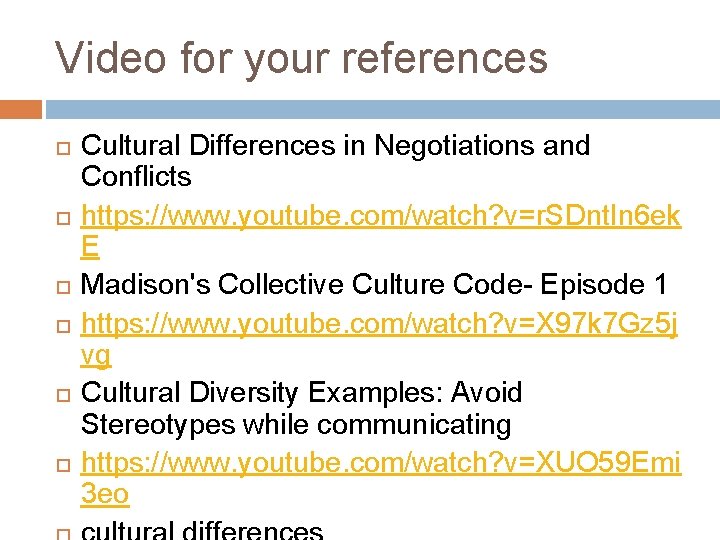 PRESENTATION CULTURAL CONFLICT SUGGESTED SOLUTION Mavise Lin Presentation