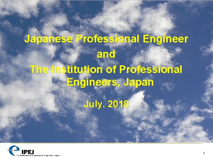 Japanese Professional Engineer and The Institution of Professional
