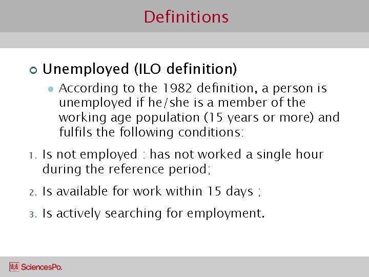 The WSPS model of the labour market The