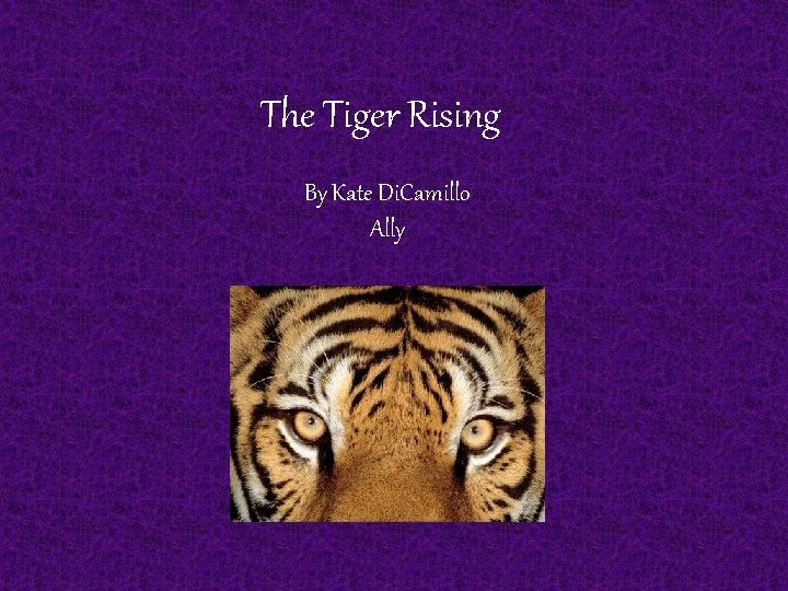 The Tiger Rising By Kate Di Camillo Ally