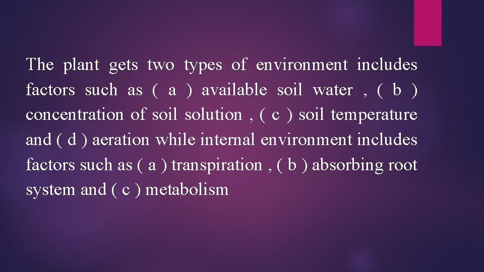 lecture no 4 FACTORs AFFECTING WATER ABSORPTION RATE