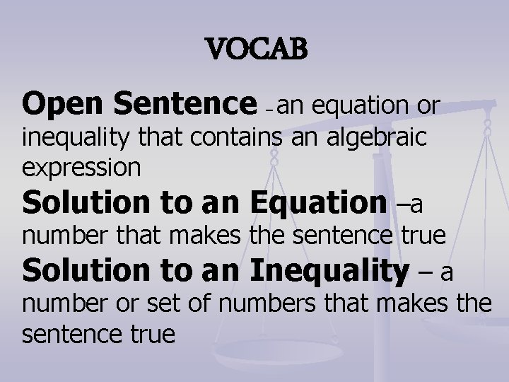 Algebra I 1 4 Write Equations And Inequalities