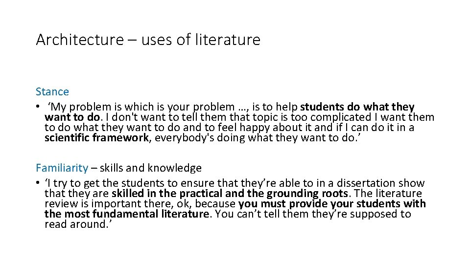 The uses of literature in three academic disciplines