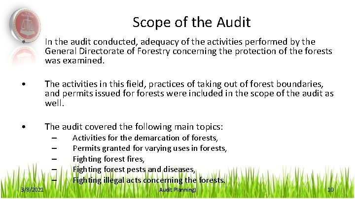 WATER AUDIT PLANNING Lesson Objectives Learning to full