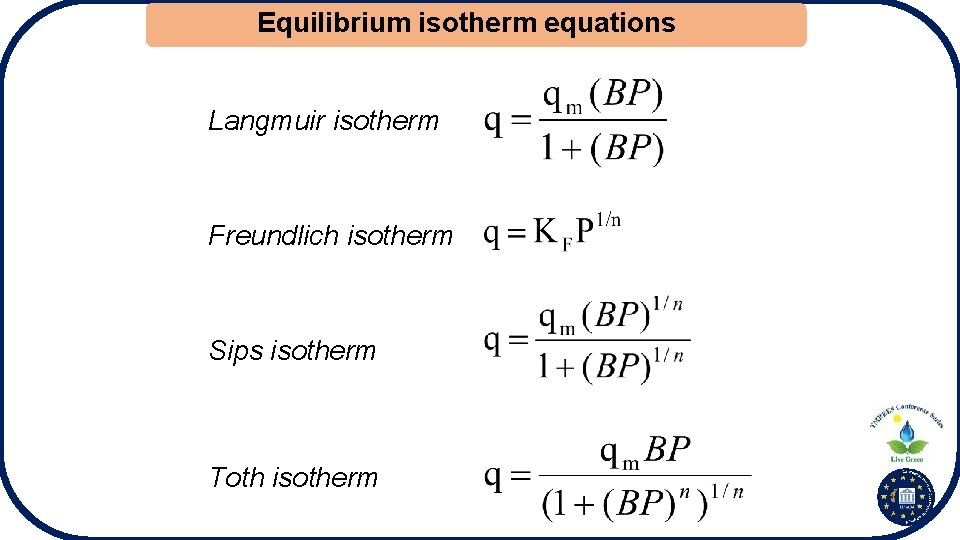 Equilibrium curve of carbon dioxide sorption using potassium