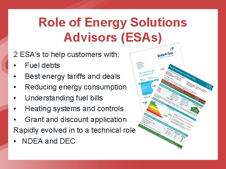 Energy Advice Service Natalie Makin Nicholas Wilson Introduction