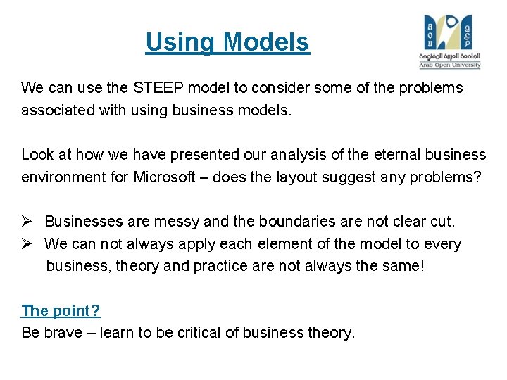 B 120 An Introduction to Business Studies Tutorial
