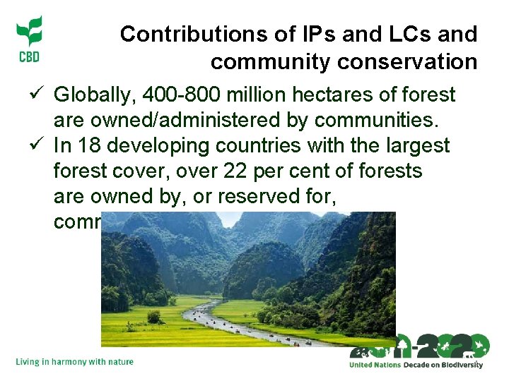 Contributions of IPs and LCs and community conservation