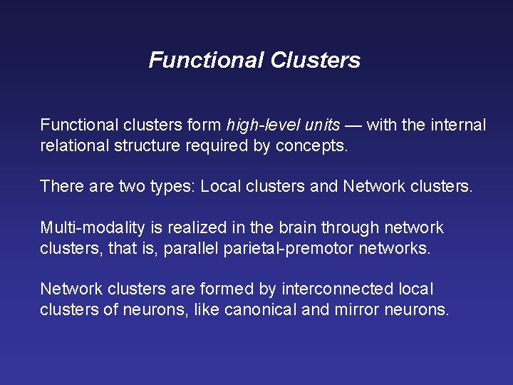 The Brains Concepts The Role of the SensoryMotor