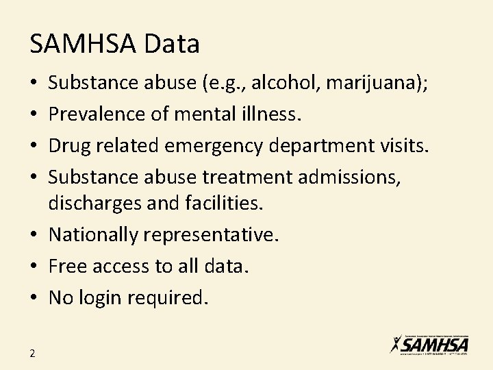 Substance Abuse and Mental Health Services Administration SAMHSA