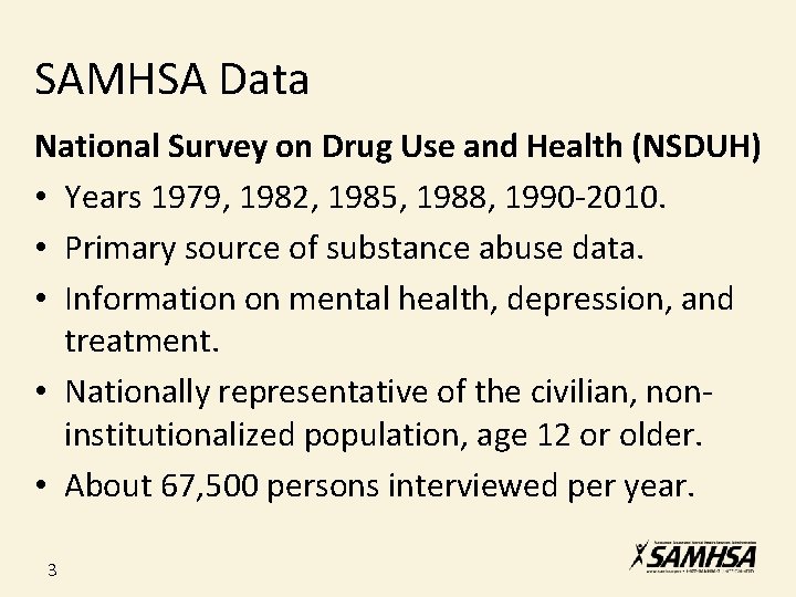 Substance Abuse and Mental Health Services Administration SAMHSA